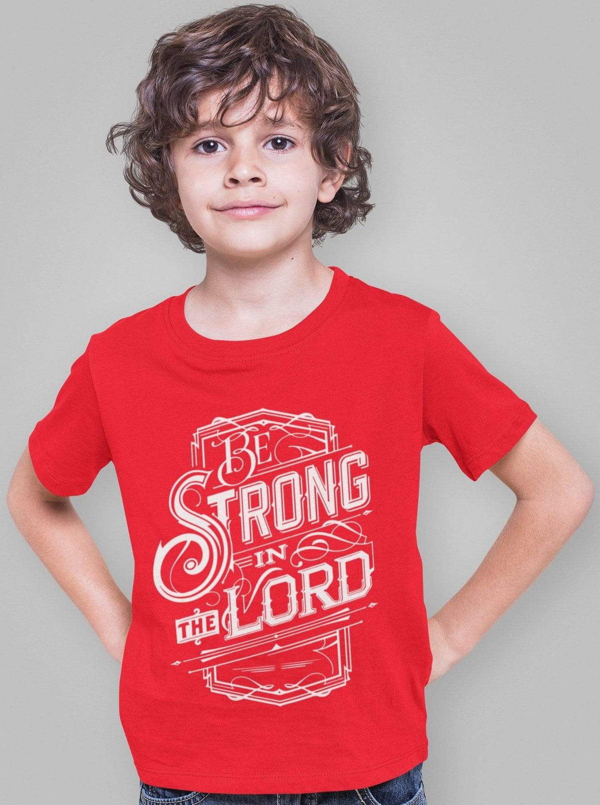 Strong in the Lord Inspirational Christian Boy Round Neck T-Shirt | 100 ...