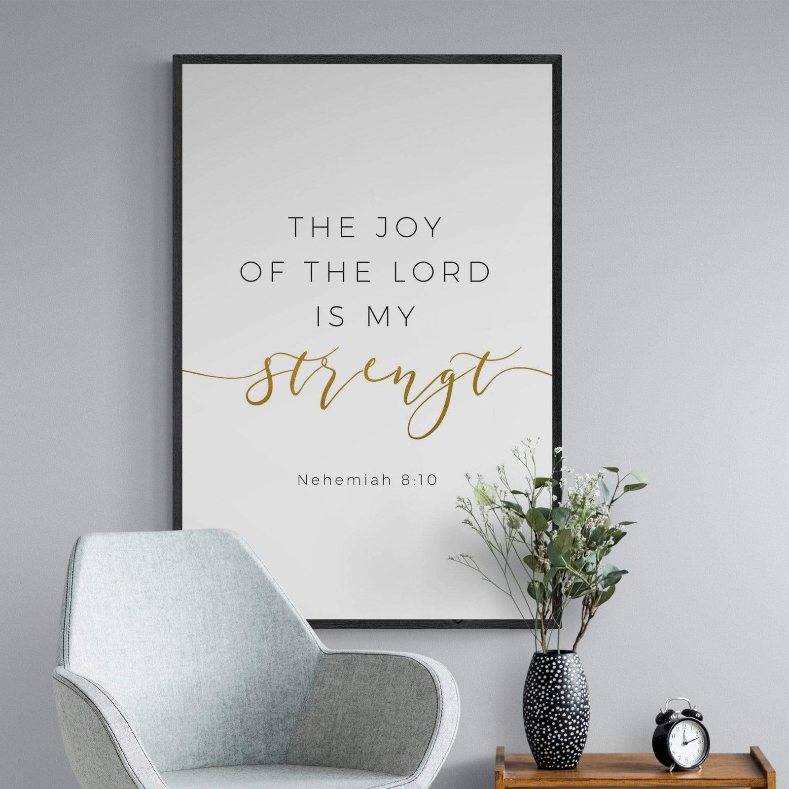 "Joy of the Lord" Wall Decor - Inspirational Bible Verse Art – Living Words